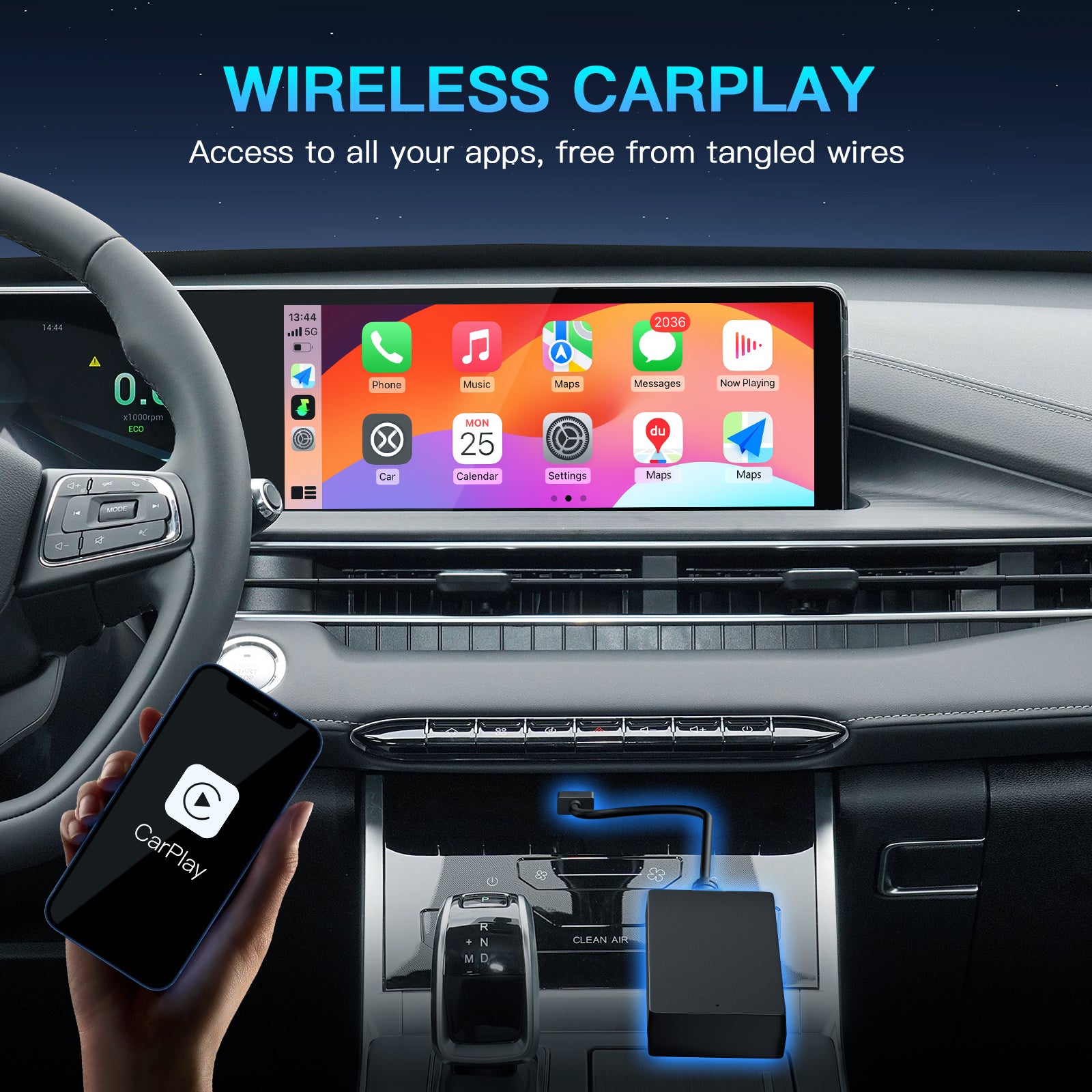 Carabc CB11 Wireless CarPlay & Android Auto Adapter for Chery, Jetway,
