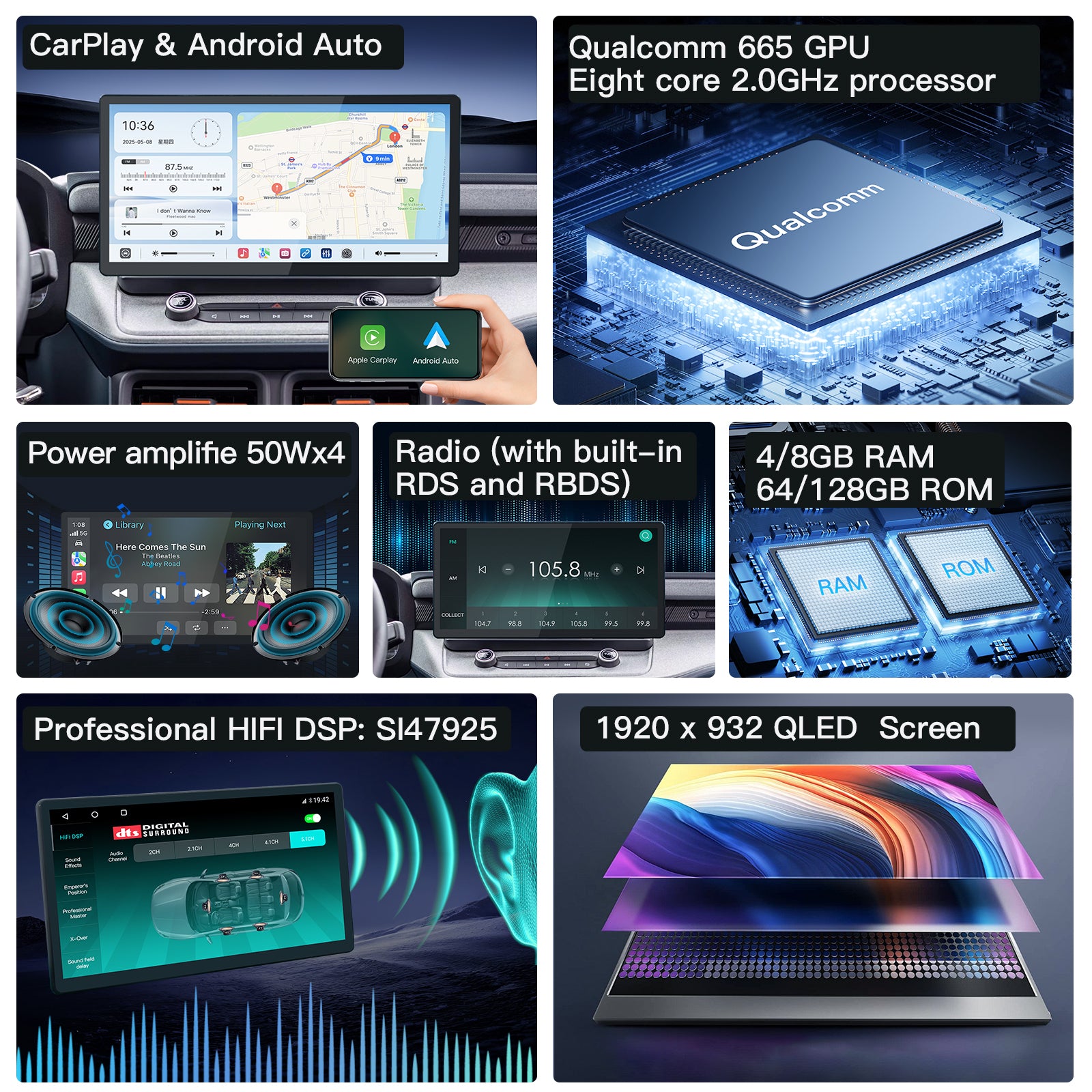 CarABC 13.2" Android 13 Car stereo Retains Sync3 for Ford Maverick 202