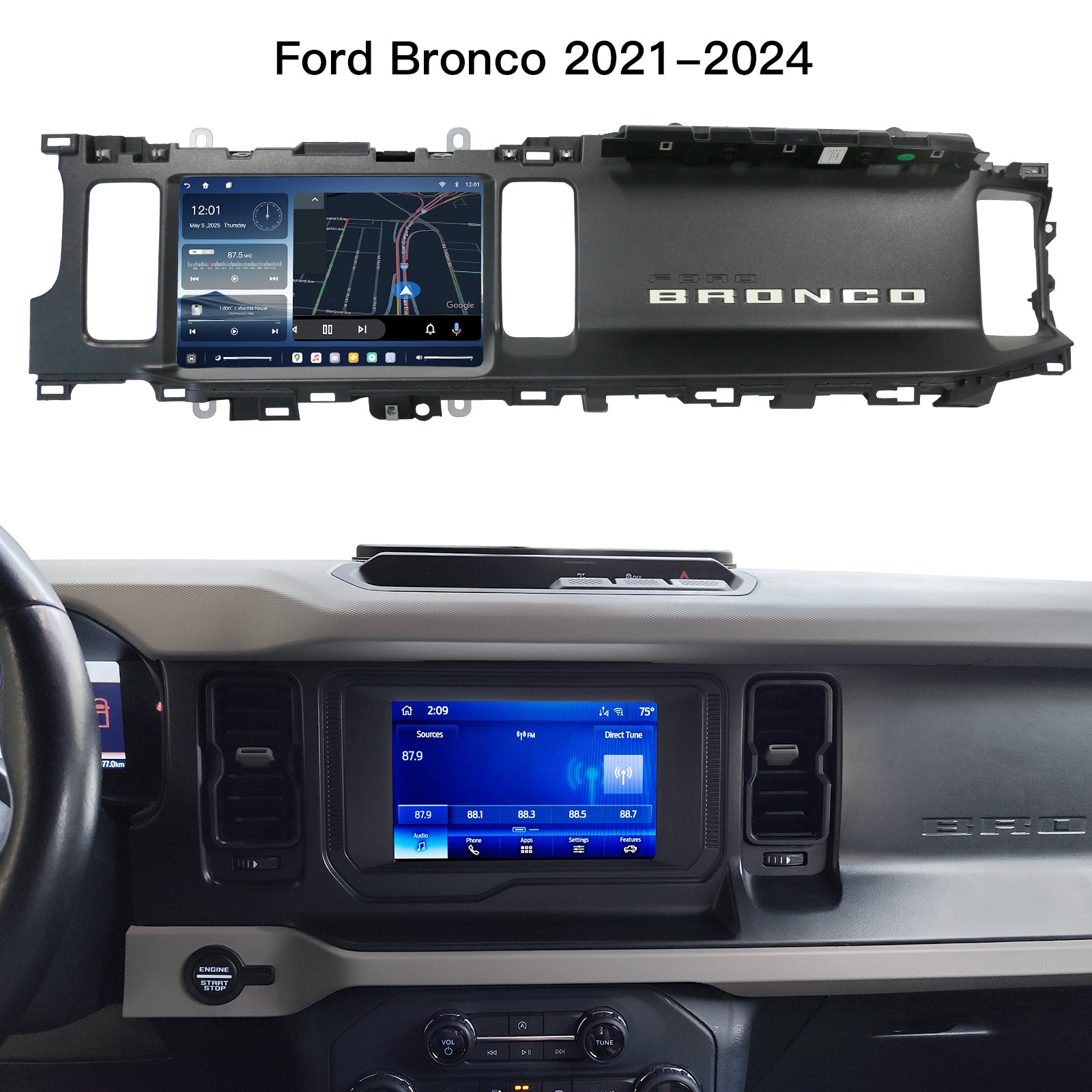 Carabc 12" Android 13 Car stereo Retains Sync4 for Ford Bronco 2021–20