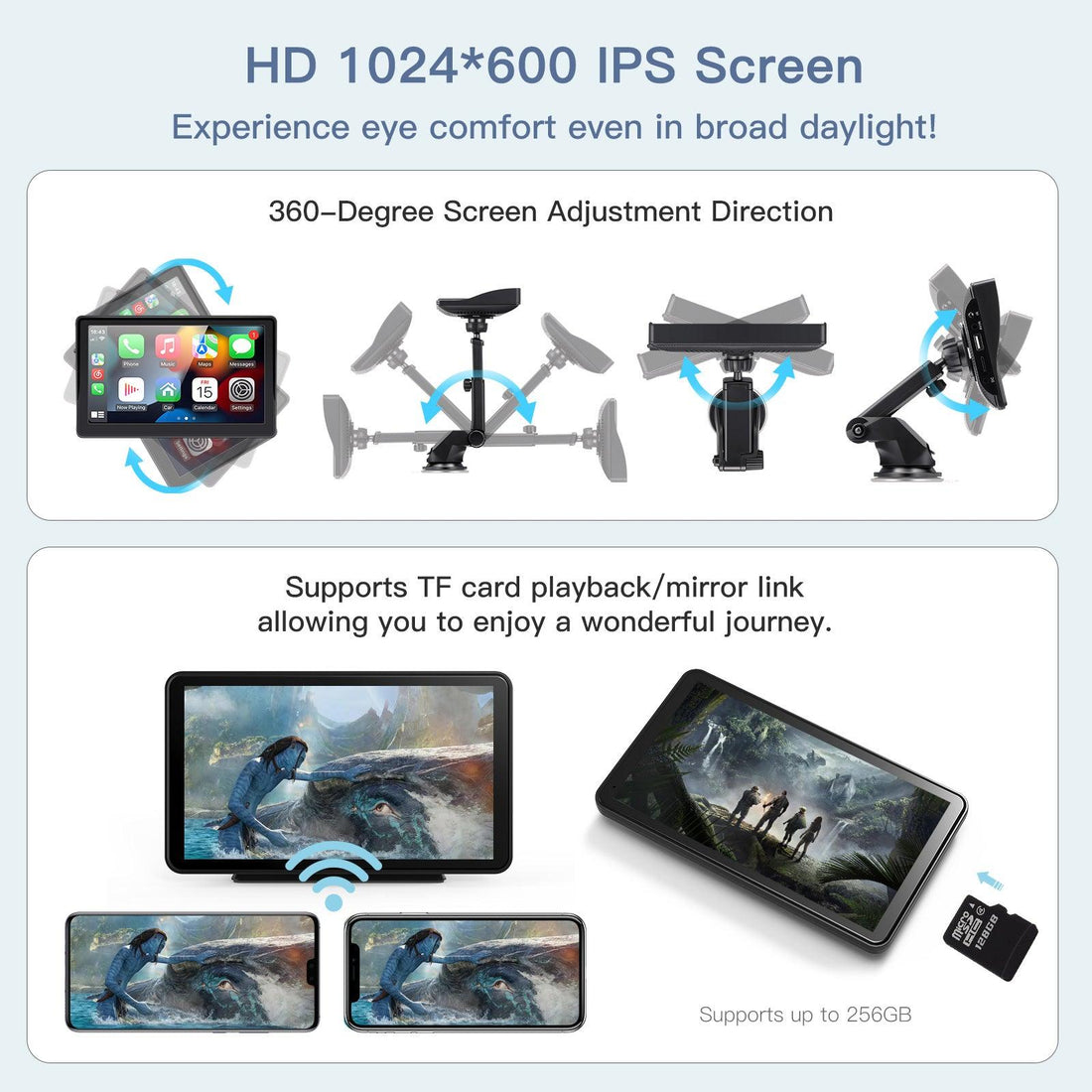 7" Wireless CarPlay & Android Auto Touch Screen – CARABC