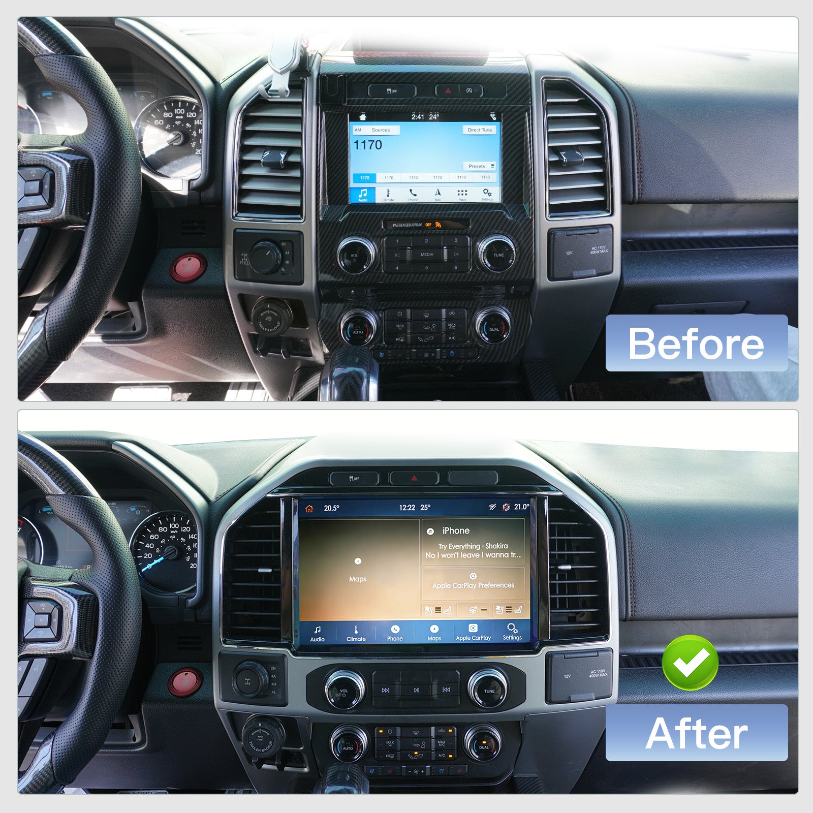 For Ford F-150 250 2015–2020 SYNC3 8″ to 12″ OEM-Style Lincoln Screen ...