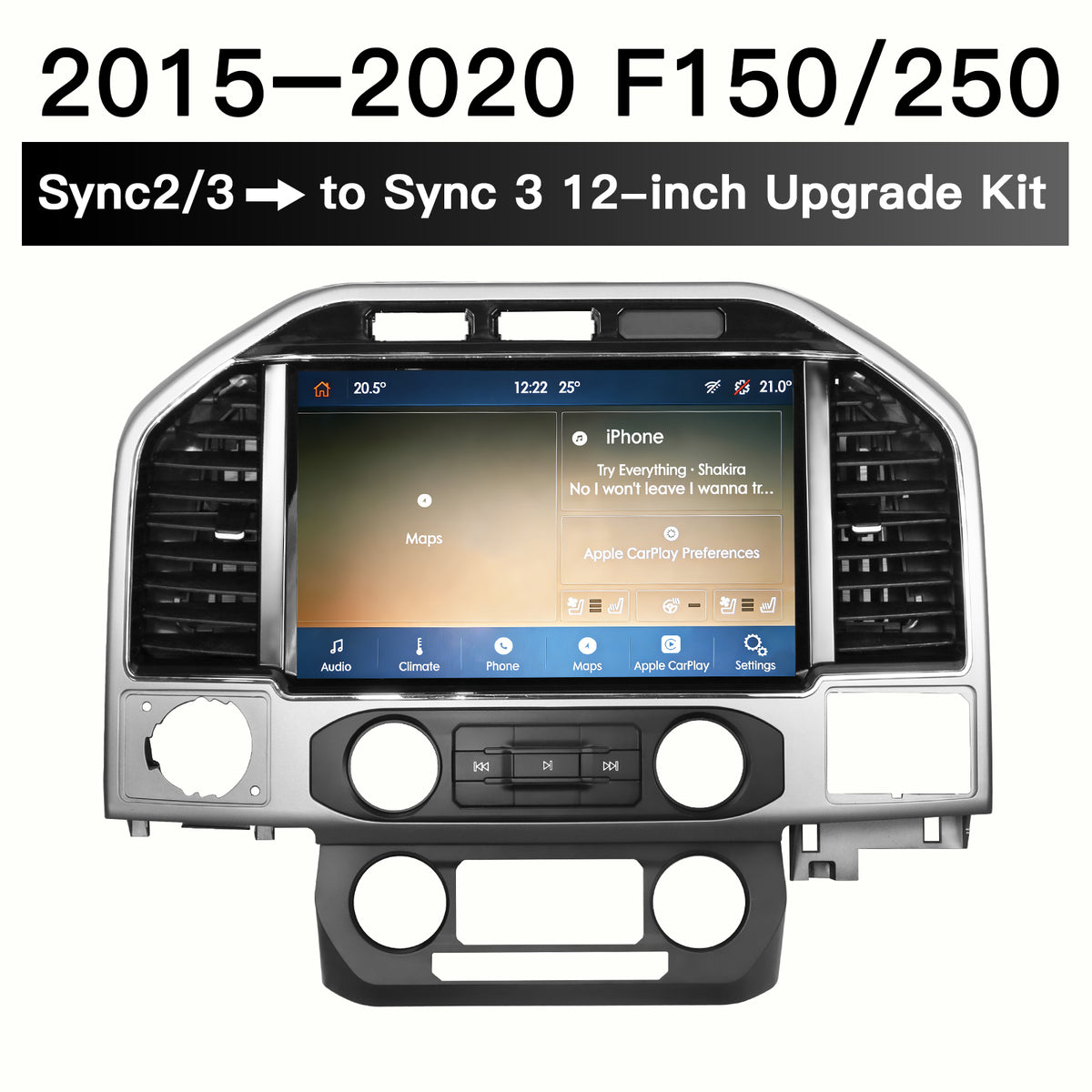 For Ford F-150 250 2015–2020 SYNC3 8″ to 12″ OEM-Style Lincoln Screen ...
