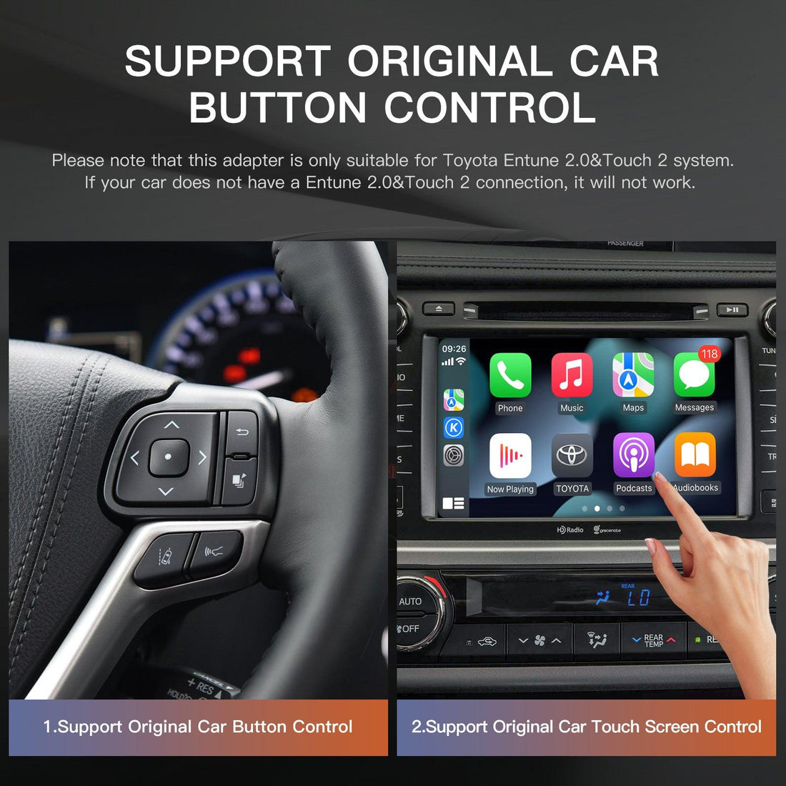 Toyota Wireless Carplay Android Auto 2014-2019 Touch2 Entune2.0 – CARABC
